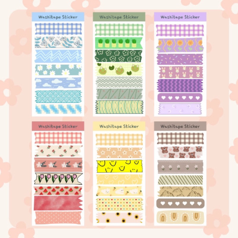 Jual [B395] washitape sticker | stiker motif | stiker tape motif ...
