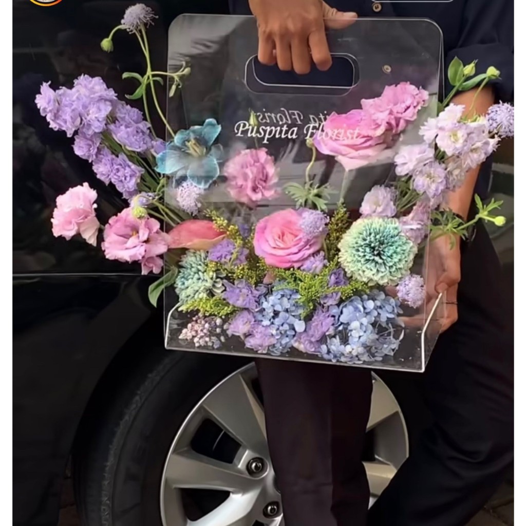 Jual VAS BUNGA ACRYLIC SEGITIGA AESTHETIC 3MM BENING (VAS BESAR ...