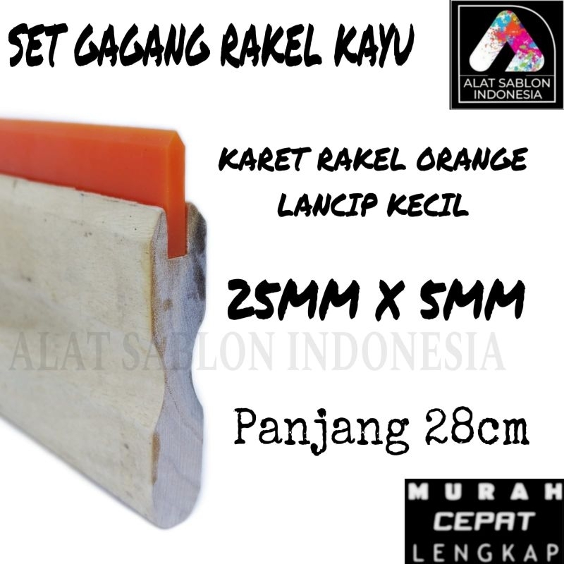 Jual SET RAKEL SABLON ORANGE LANCIP 5MM DGN GAGANG KAYU 28CM | Shopee ...