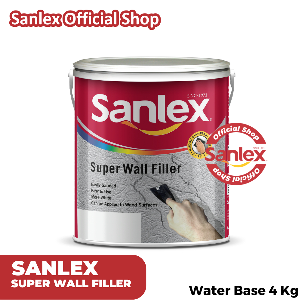 Jual Sanlex Wall Filler Super - Plamir Tembok - 4 Kg | Shopee Indonesia