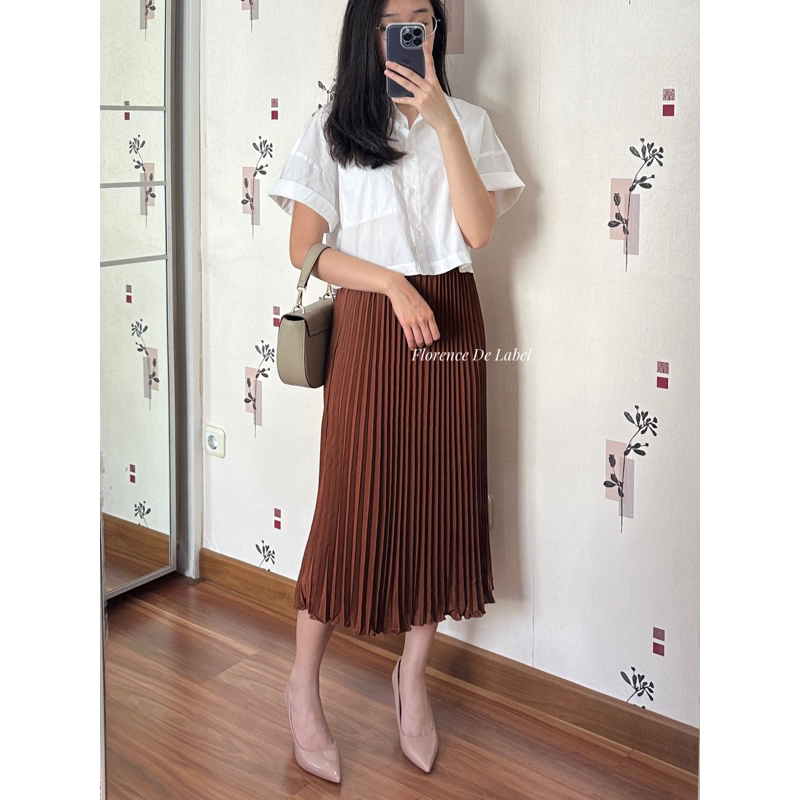 Jual QUINN MIDI SKIRT / Rok Pleats Midi Plisket 7/8 Pleated Skirt ...