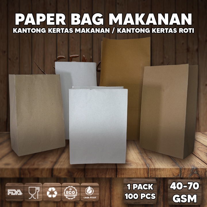 Jual Kantong Kertas Makanan, Paper Bag Makanan, Paperbag Foodgrade ...