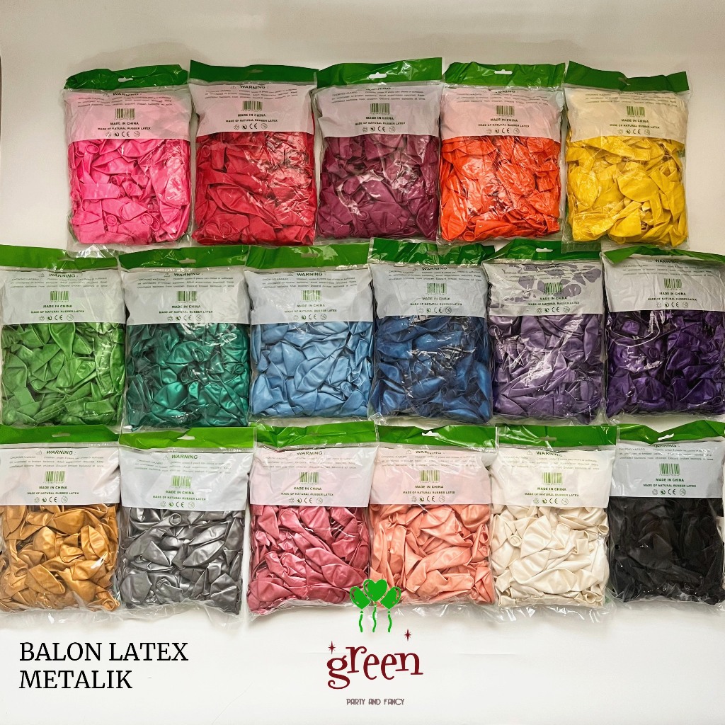 Jual Balon metalik isi 100 Balon dekor 12 inch Balon metalik Balon ...
