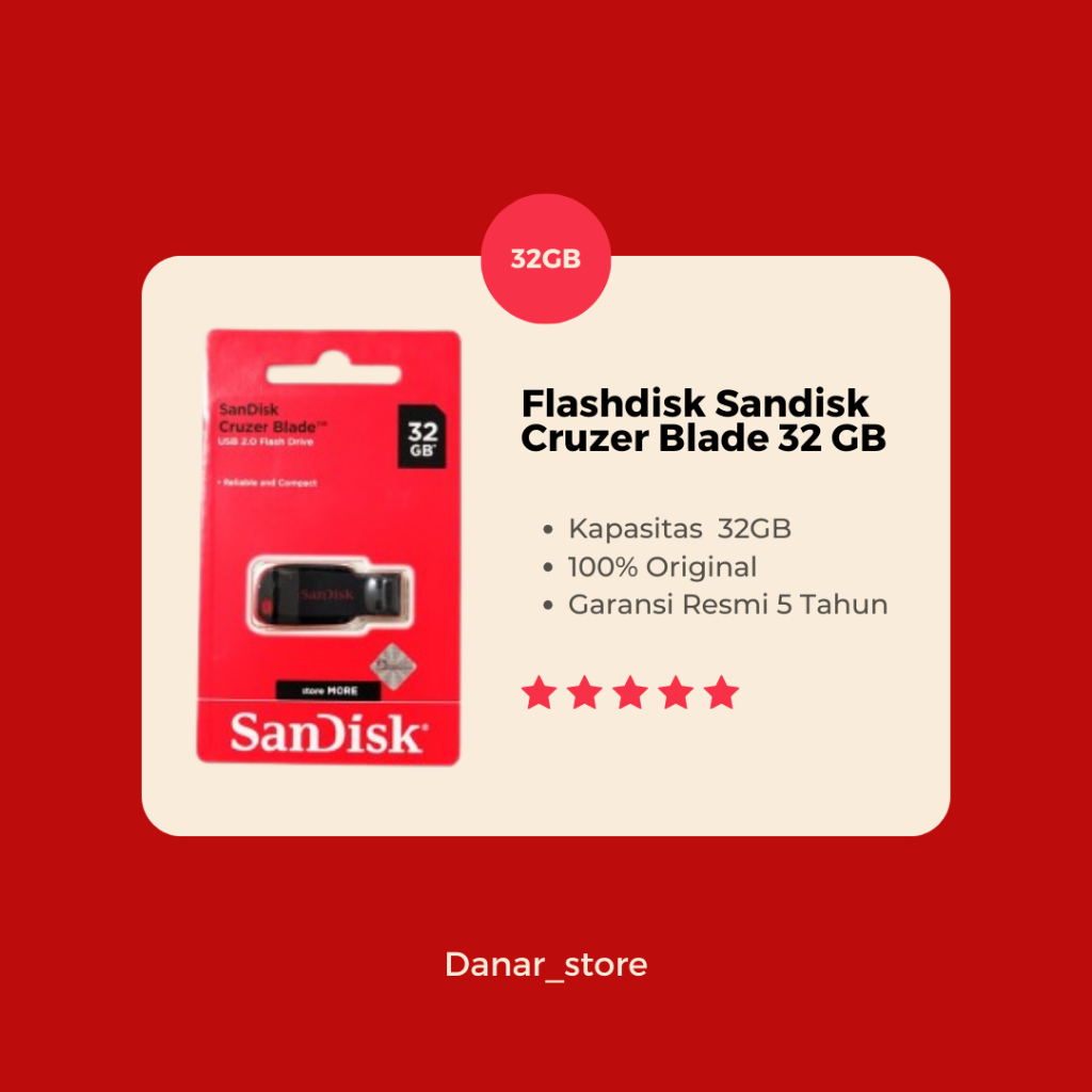 Jual ORIGINAL FlashDisk Sandisk Cruzer Blade CZ50 32GB - Flash Disk Cruzer Blade 32 GB | Shopee ...