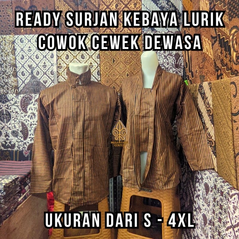 Jual Baju Surjan Kebaya Lurik bahan Halus Pakaian Adat Jawa Jogja ...