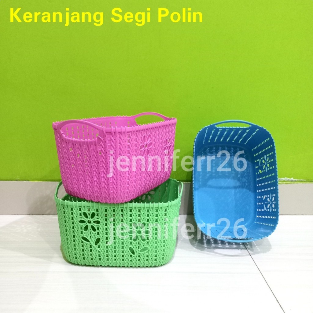 Jual 1PCS Keranjang segi polin basket anyaman bunga keranjang ...