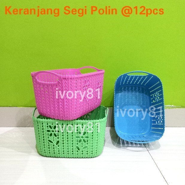 Jual 12PCS Keranjang segi polin basket anyaman bunga keranjang ...