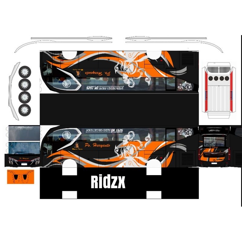 Jual Lembaran Pola Papercraft Bus skala 50 Tuan muda nafit trans putra ...