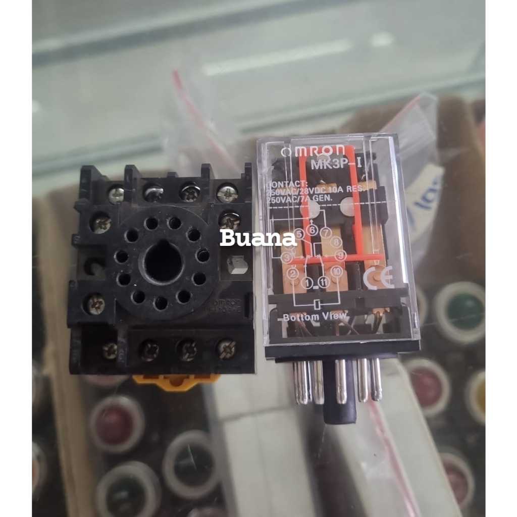 Jual Omr*n Relay MK3P 220VAC / MK3P-I 220V + Socket | Shopee Indonesia