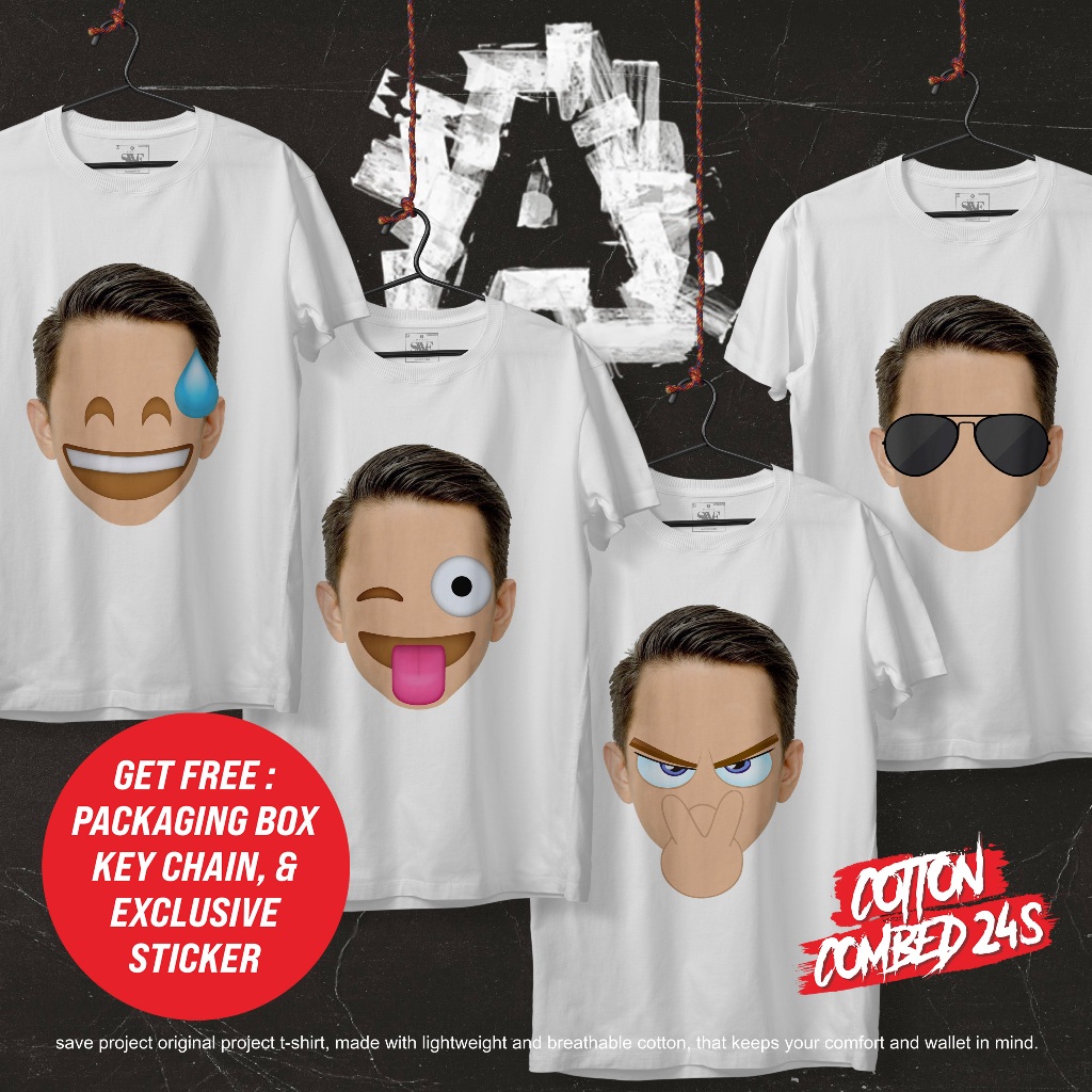 Jual T-SHIRT EMOTICON ARIEL NOAH/KAOS GAMBAR WAJAH EMOJI ARIEL NOAH ...