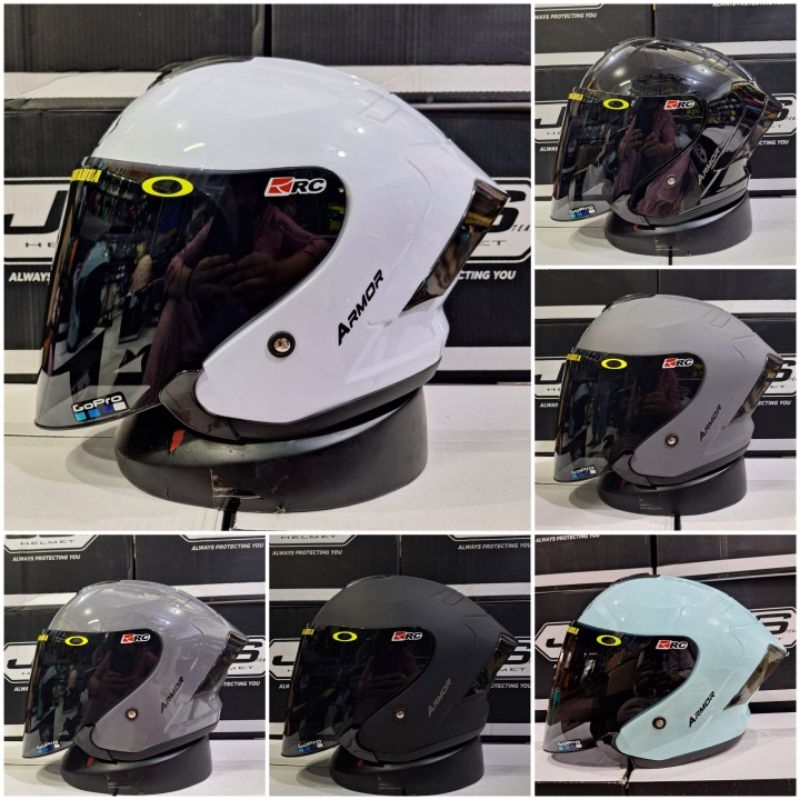 Jual HELM HALF FACE JS ARMOR SOLID SNI ORIGINAL PAKET GANTENG | Shopee ...