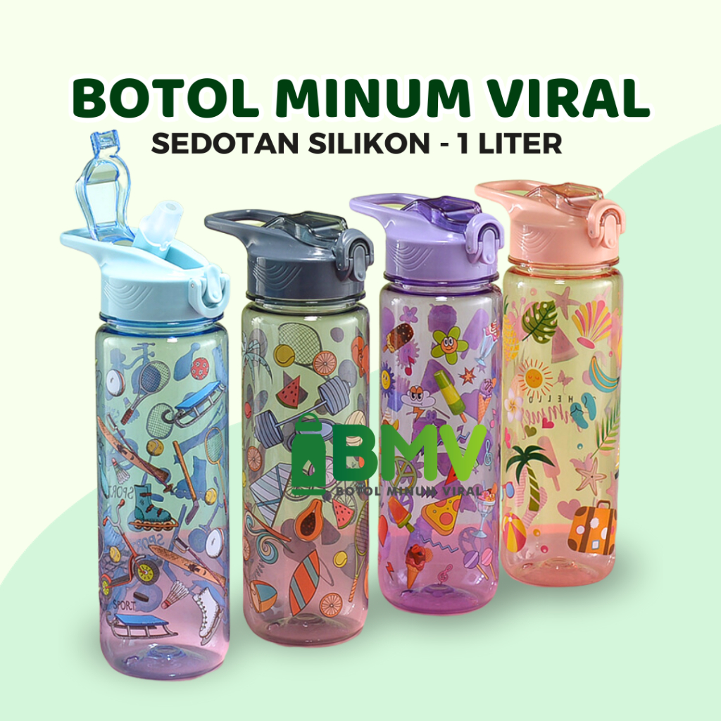 Jual Botol Minum Viral Korea Tumbler Bening Sport Aesthetic 1 Liter ...