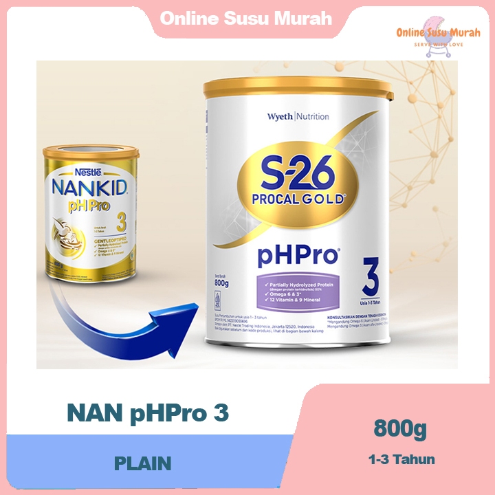 Jual S26 NAN PH PRO 3 800 gr S 26 PH PRO SUSU ALERGI | Shopee Indonesia