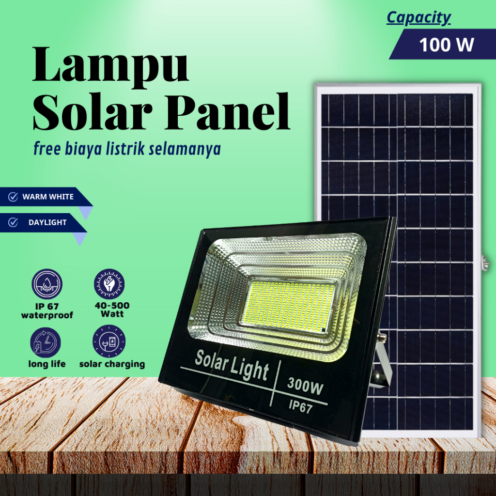 Jual Solar Cell / Lampu Panel Surya 100 watt / Tenaga Matahari 100W ...