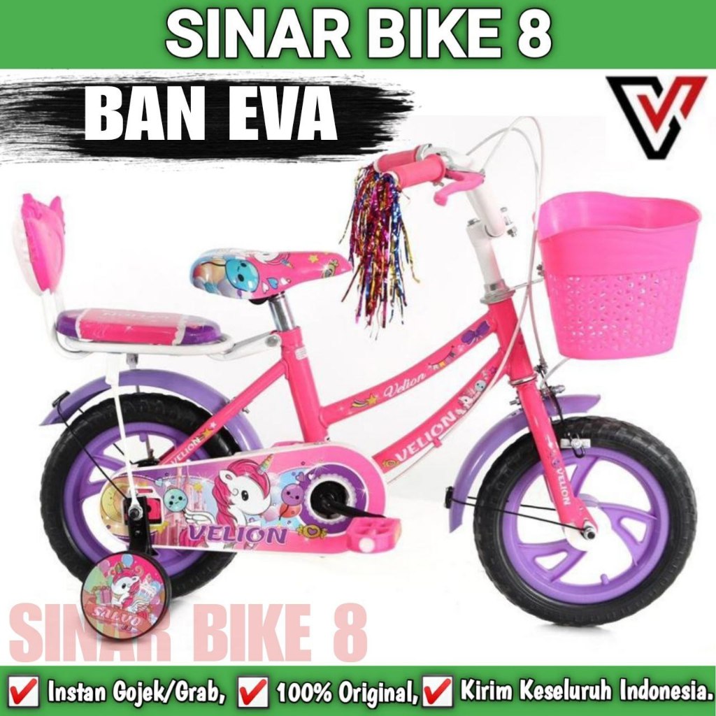 Jual Sepeda Anak Perempuan VELION C12EV Ukuran 12 Inch Ban Eva | Shopee ...