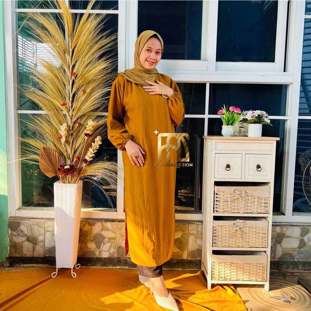 Jual BELLA LONG TUNIK KNIT HORNET PREMIUM BELAH SAMPING | Shopee Indonesia
