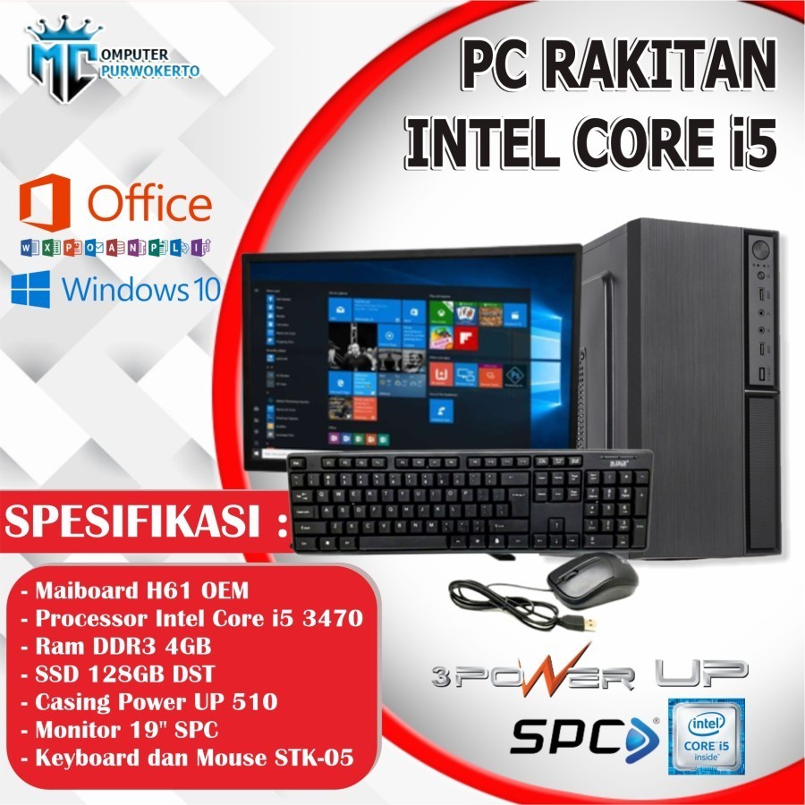 Jual Paket Pc Cpu Rakitan Core i5 3470 monitor 19inch siap pakai satu set | Shopee Indonesia