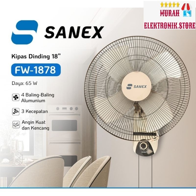 Jual Sanex Wall Fan Jumbo 18 Inch FW 1878 / 1879 Baling Baling Besi | Shopee Indonesia