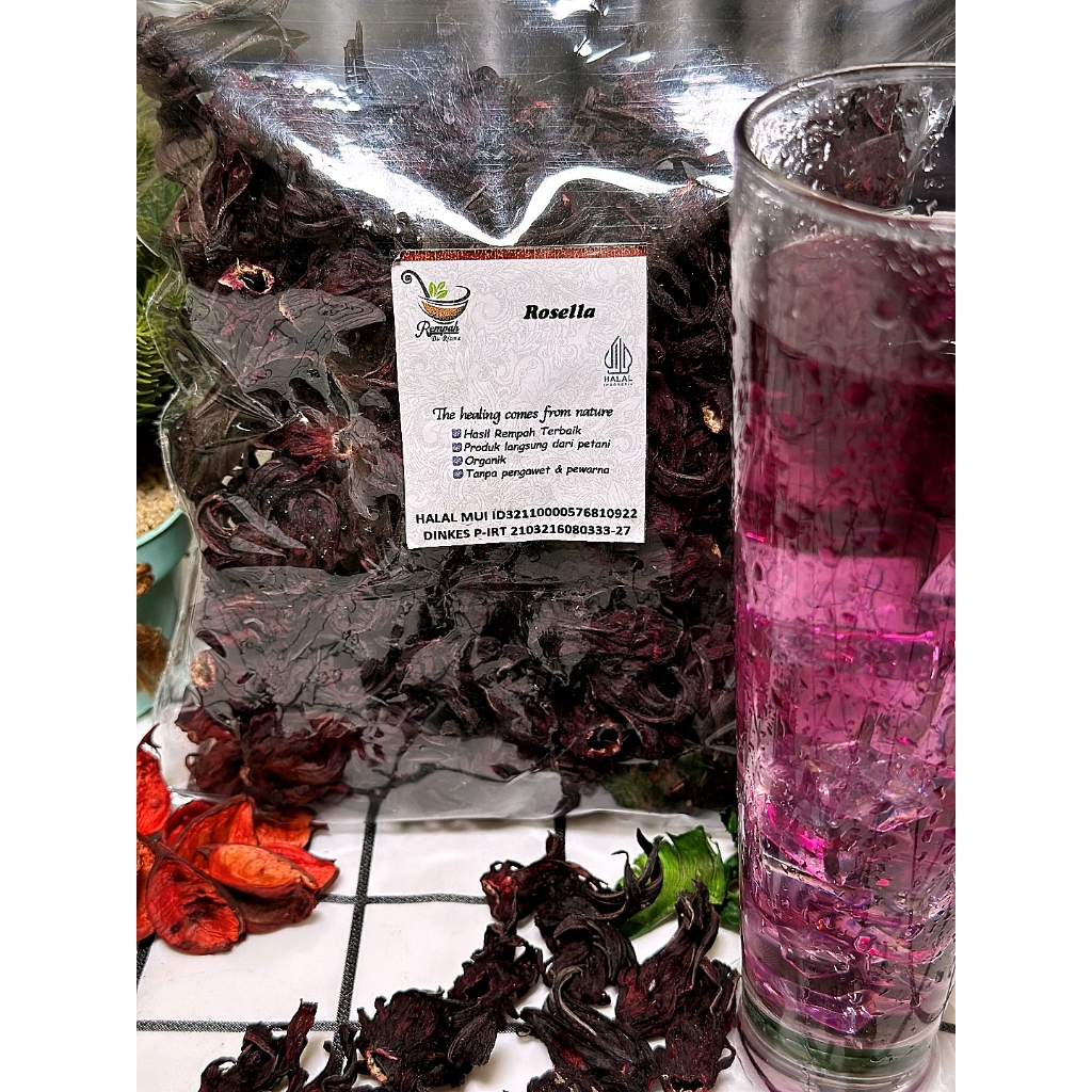 Jual Rosella Ungu 100 Gram Premium - Bunga Rosella Ungu Kering Rempah ...