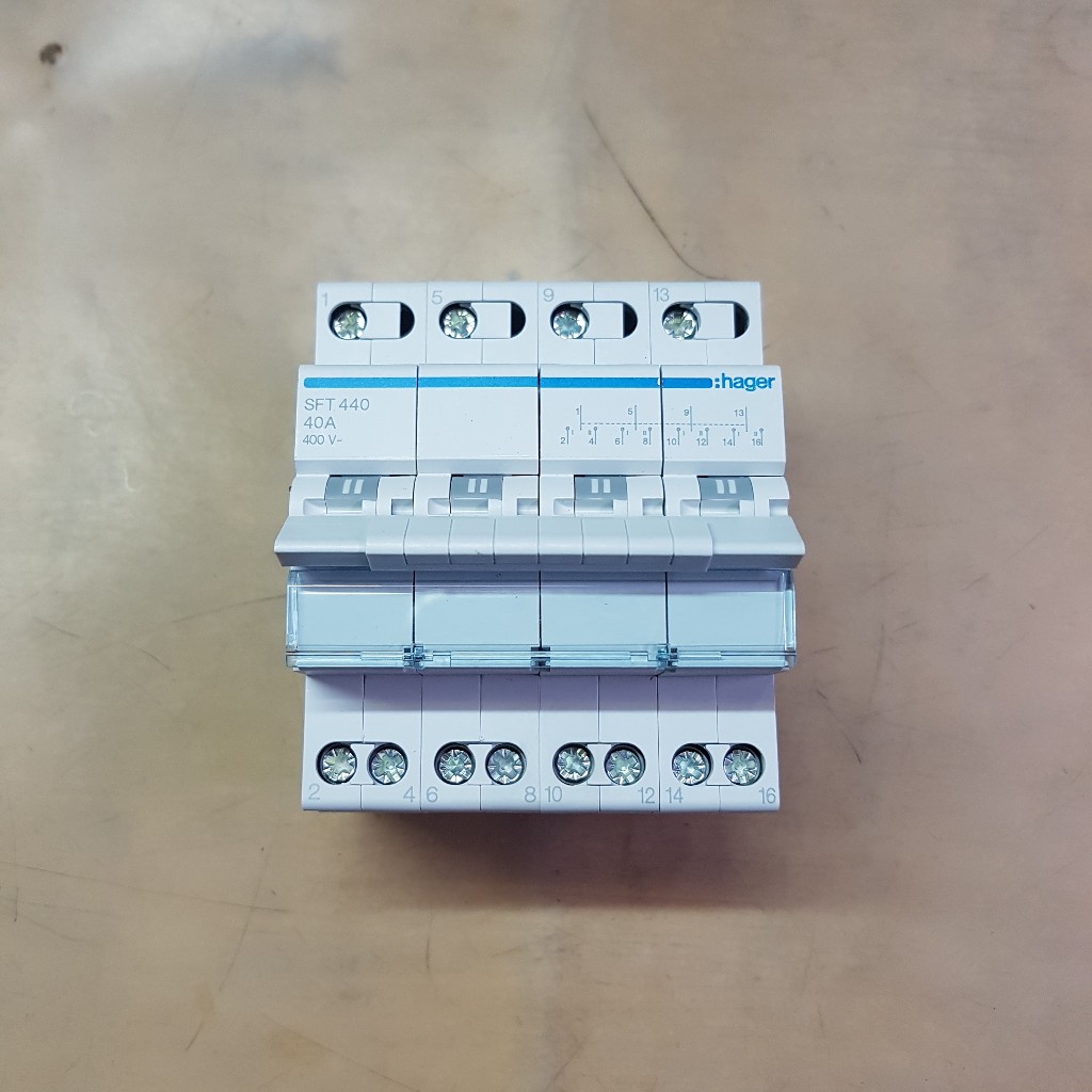 Jual HAGER COS 4P 40A SFT440 / CHANGEOVER SWITCH I-0-II 4 POLE 40 ...