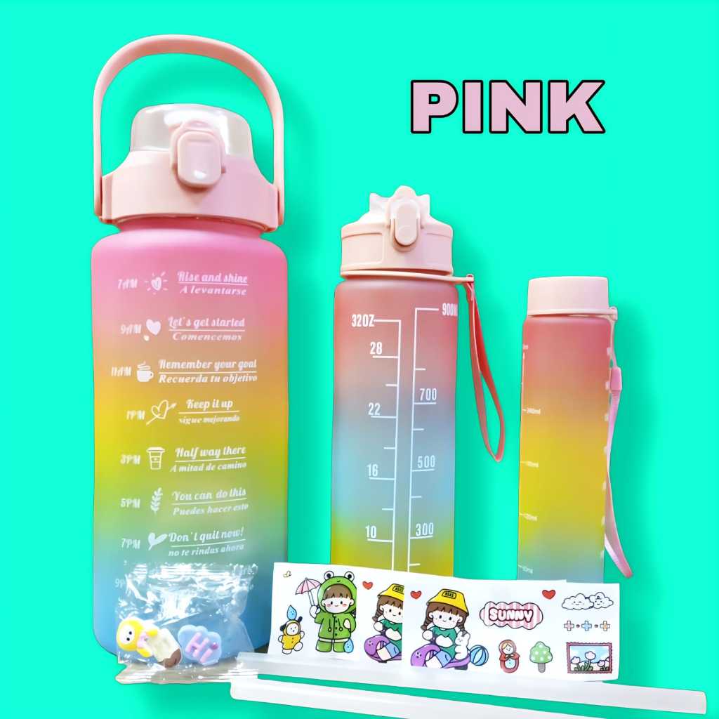 Jual Botol Beranak Isi 3 Warna Gradasi Botol Minum Viral 3 in 1 Ukuran ...