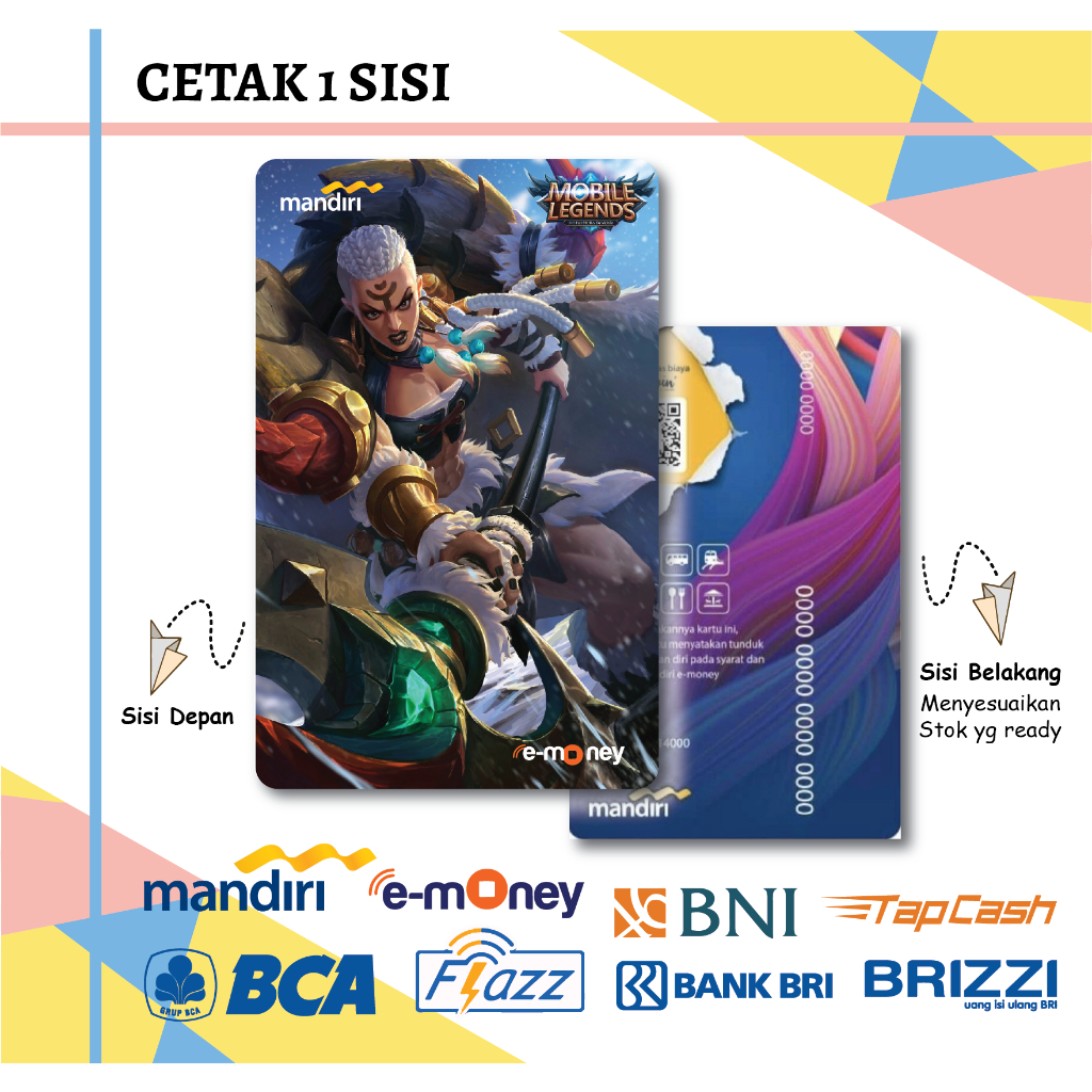 Jual KARTU EMONEY GAME MOBILE LEGENDS HILDA MANDIRI FLAZZ BCA GEN 2 BNI ...