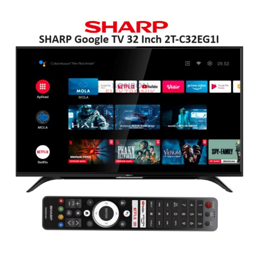 Jual SHARP LED Google TV 32" Dolby Smart Google 2T-C32GH3000 32GH 32GH3000 DVB-T2 | Shopee Indonesia