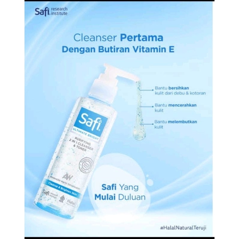 Jual (NEW FORMULA)SAFI ultimate bright 2in1 cleanser&toner 150ml-cuci ...