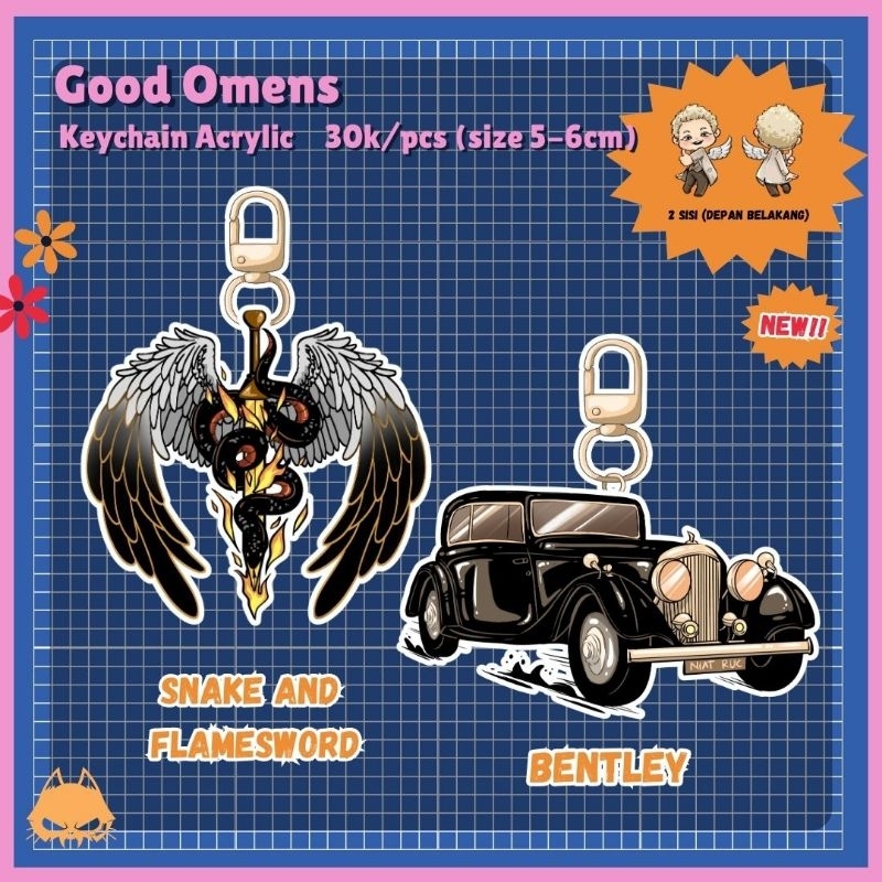 Jual [OPEN PO] Keychain Acrylic Good Omens Dua Sisi (PRE ORDER ONLY ...