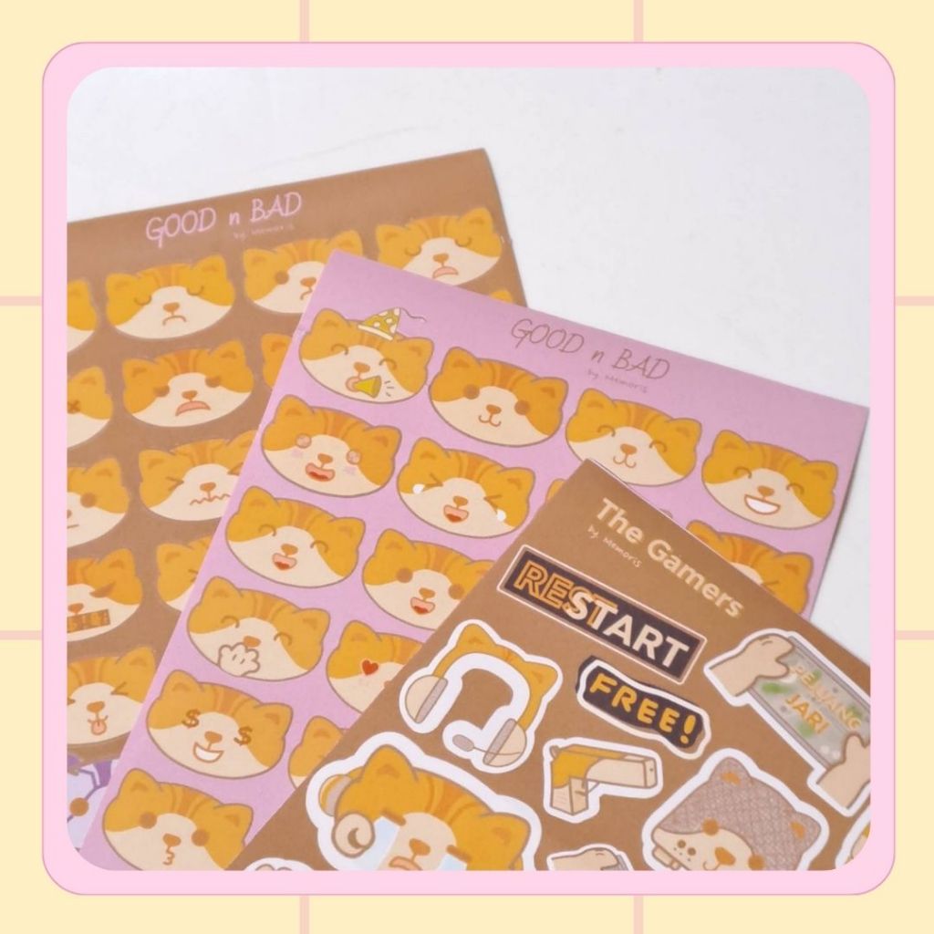 Jual Stiker Emoji Kucing Memeow Aesthetic A5 Sebagai Hiasan Produk ...