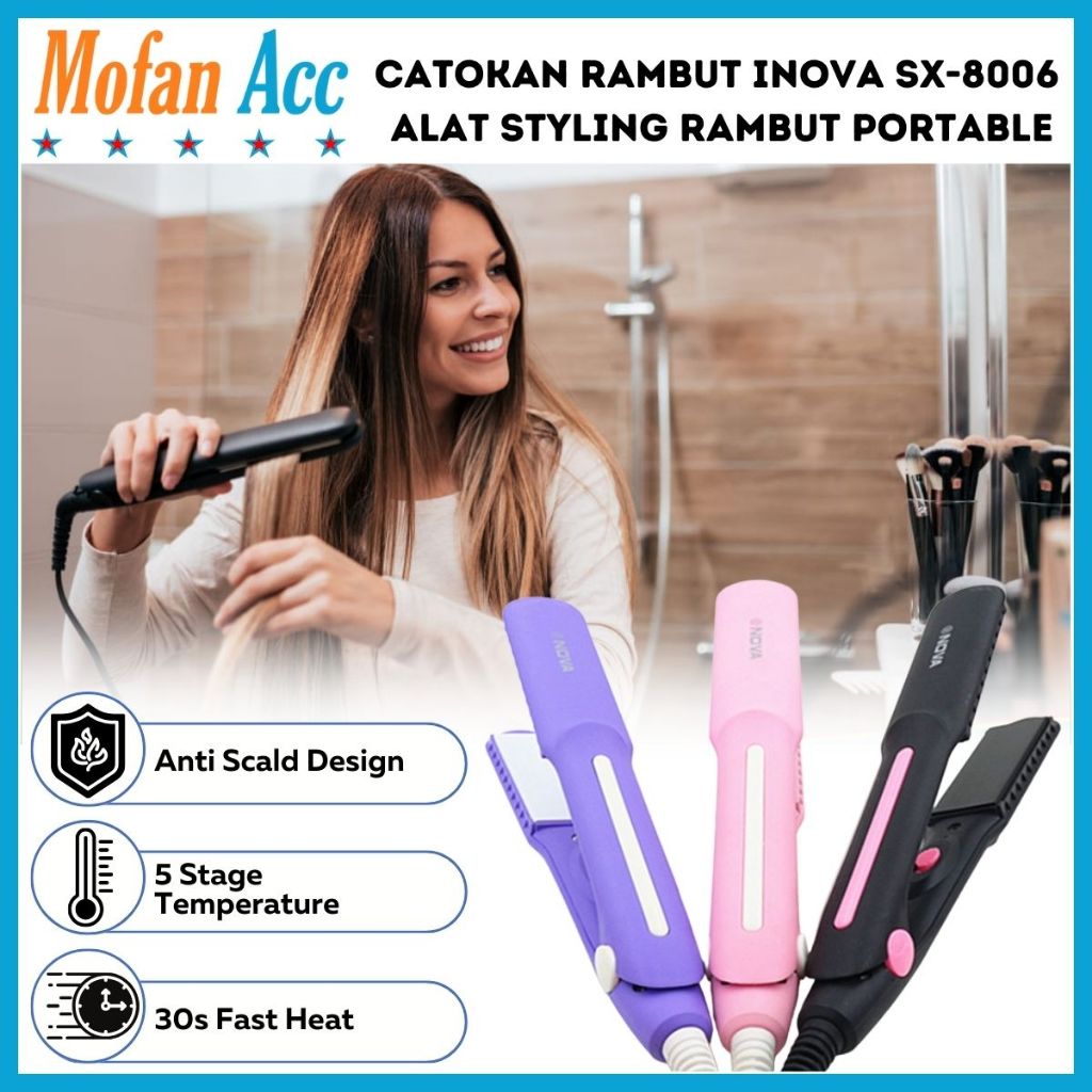 Jual Catokan Rambut Inova SX-8006 Pelurus & Keriting 2in1 Tidak Merusak ...