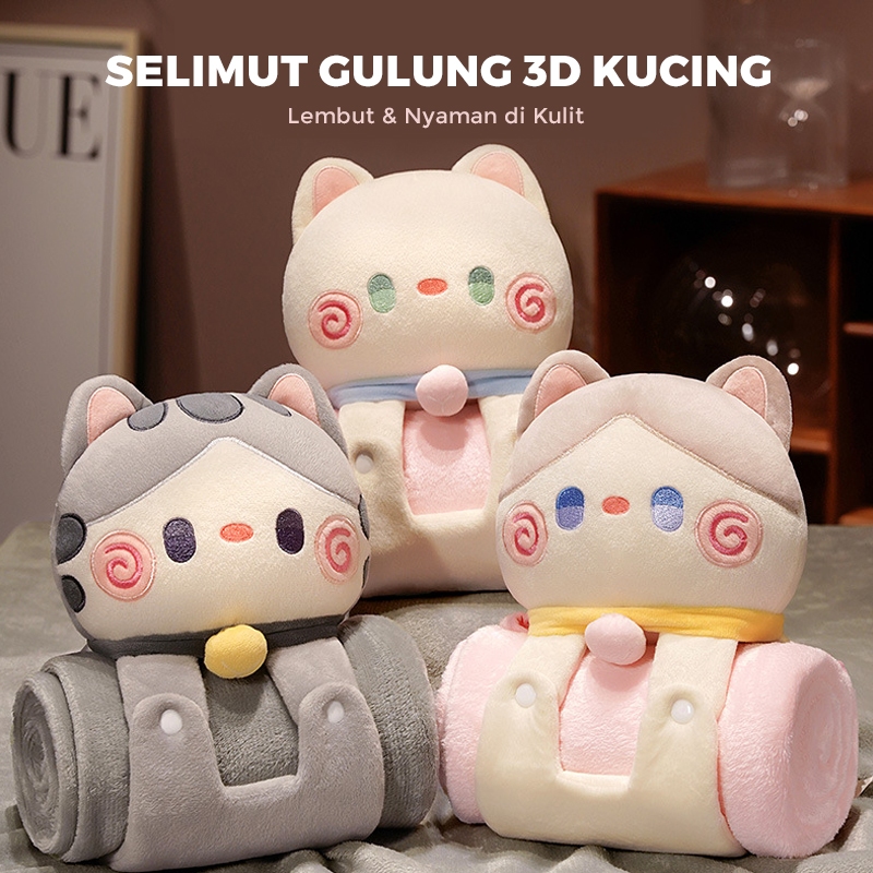 Jual Boneka Balmut Bantal Selimut Roll Unik Karakter Kucing Ukuran ...