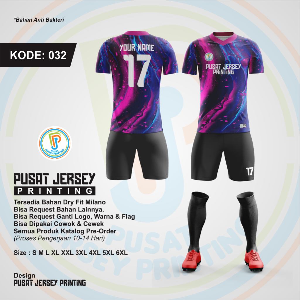 Jual TERIMA SATUAN JERSEY PRINTING CUSTOM DESIGN, NAMA, NO. PUNGGUNG ...