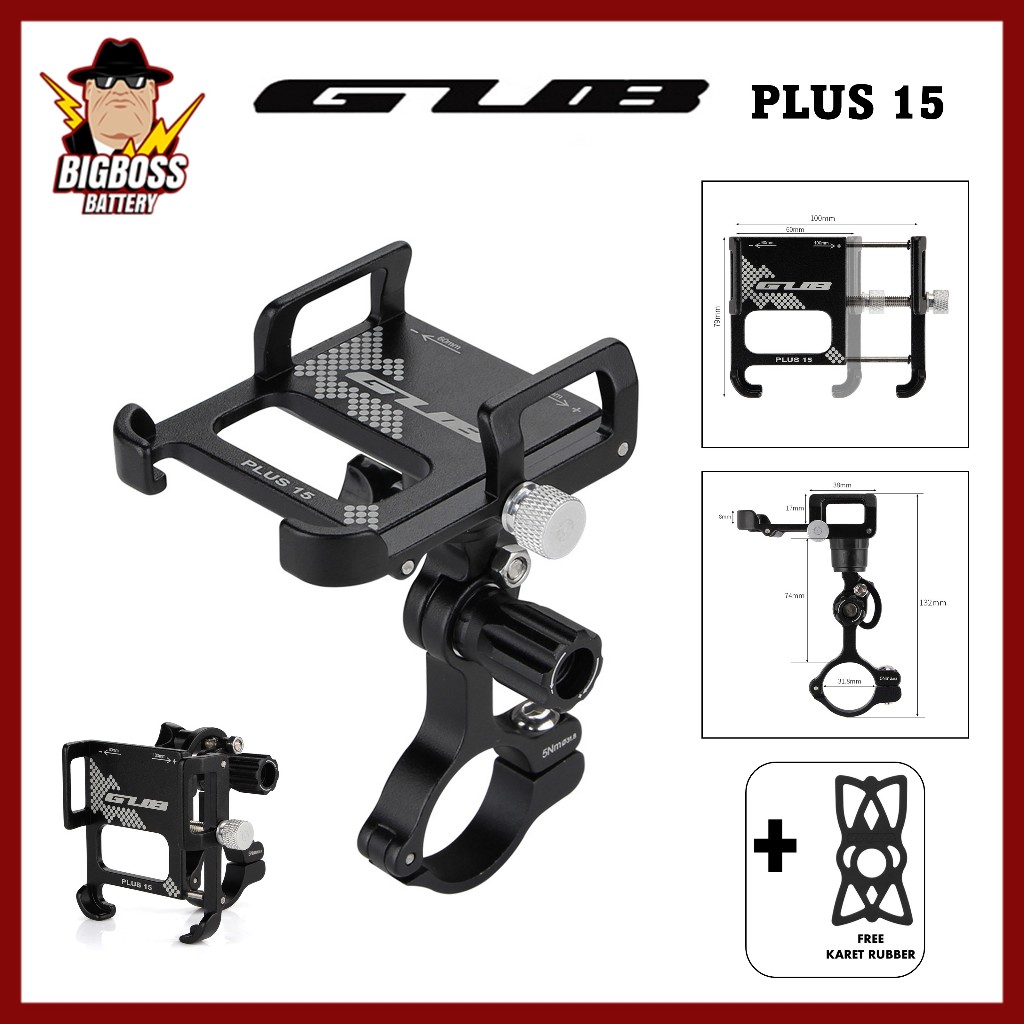 Jual Holder Hp Motor GUB PLUS 15 Besi Dudukan Penahan Handphone Stang sepeda Phone Stand Tempat ...