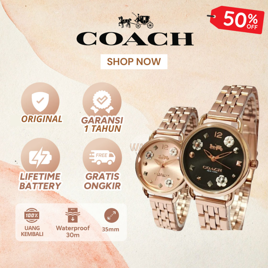 Jual [ORIGINAL]- [COD] Jam Tangan Coach Stainless Wanita 35mm Plat ...