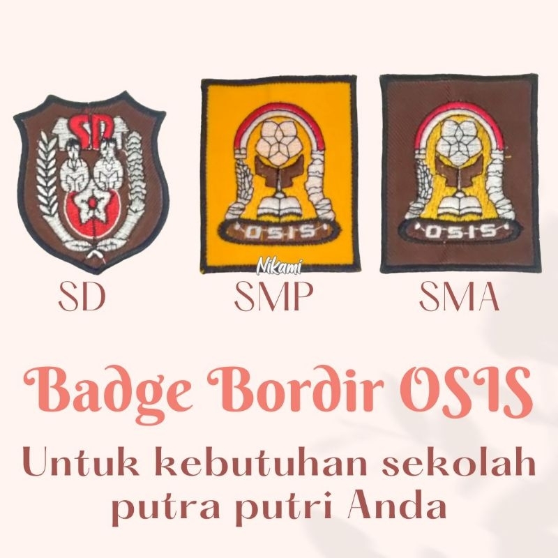 Jual Lambang Sekolah Badge Bordir Logo Atribut Baju Seragam SD SMP SMA ...