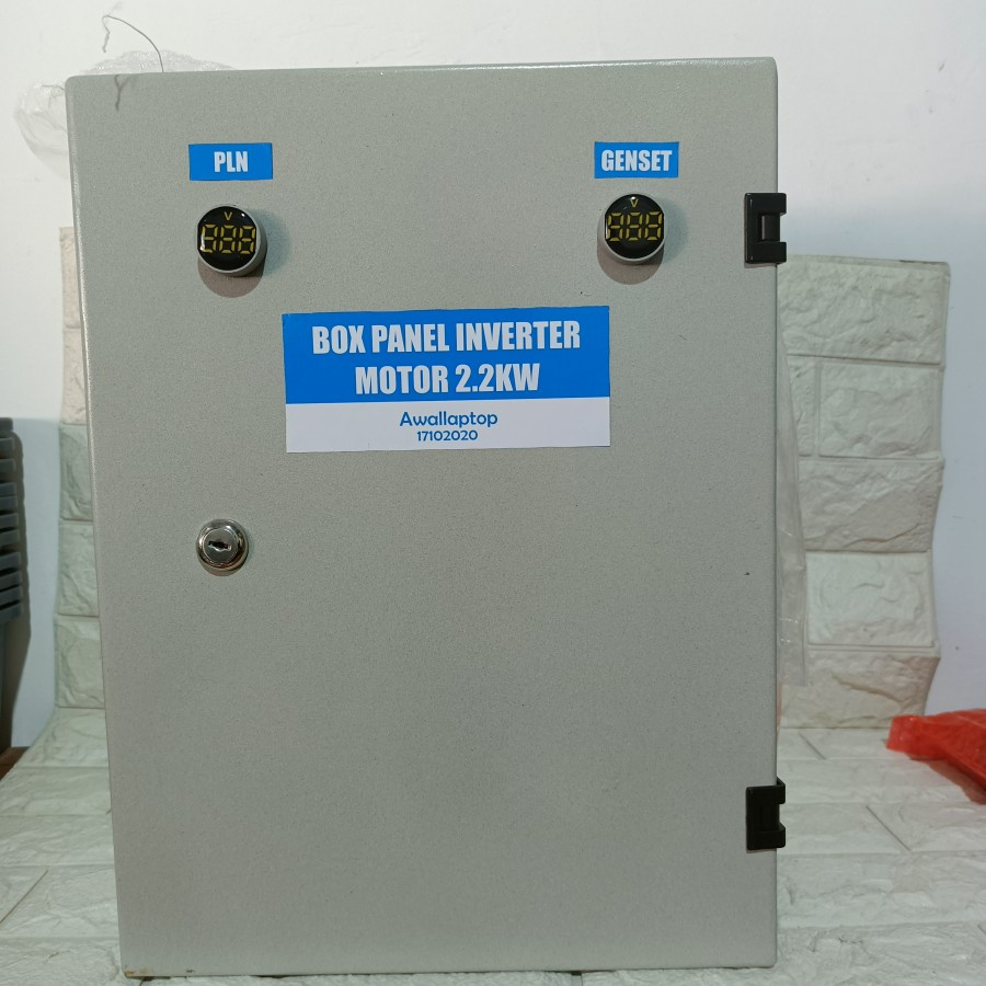 Jual box panel inverter 2.2kw 220V sako ATS genset 3phase motor VFD ...
