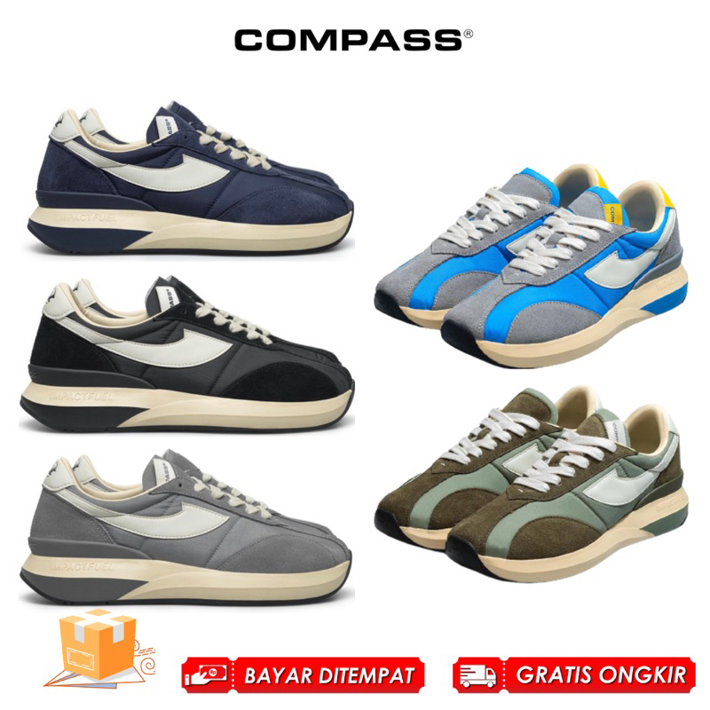 Jual [ ORIGINAL ] COMPASS VELOCITY BLACK / NAVY / GREY V2 | Shopee ...