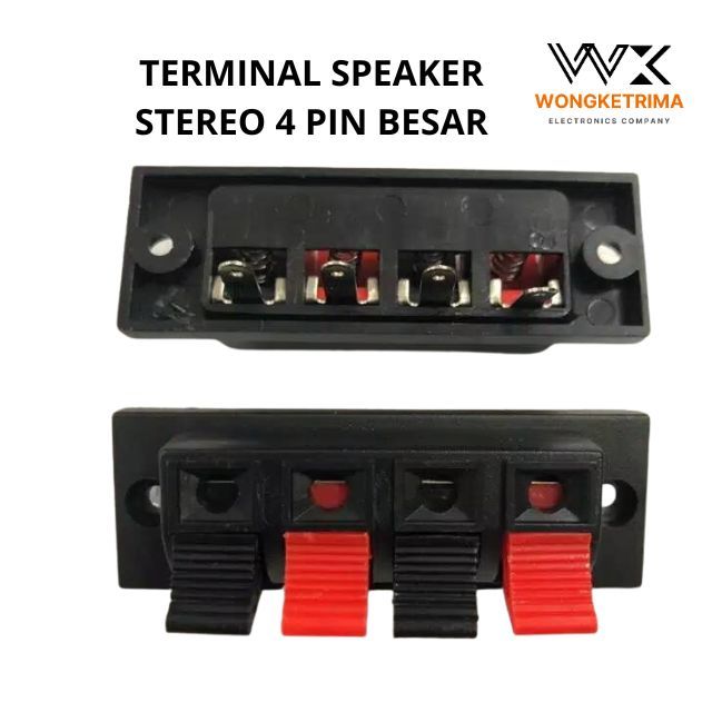 Jual TERMINAL SPEAKER JEPIT 4 PIN BESAR STEREO | Shopee Indonesia