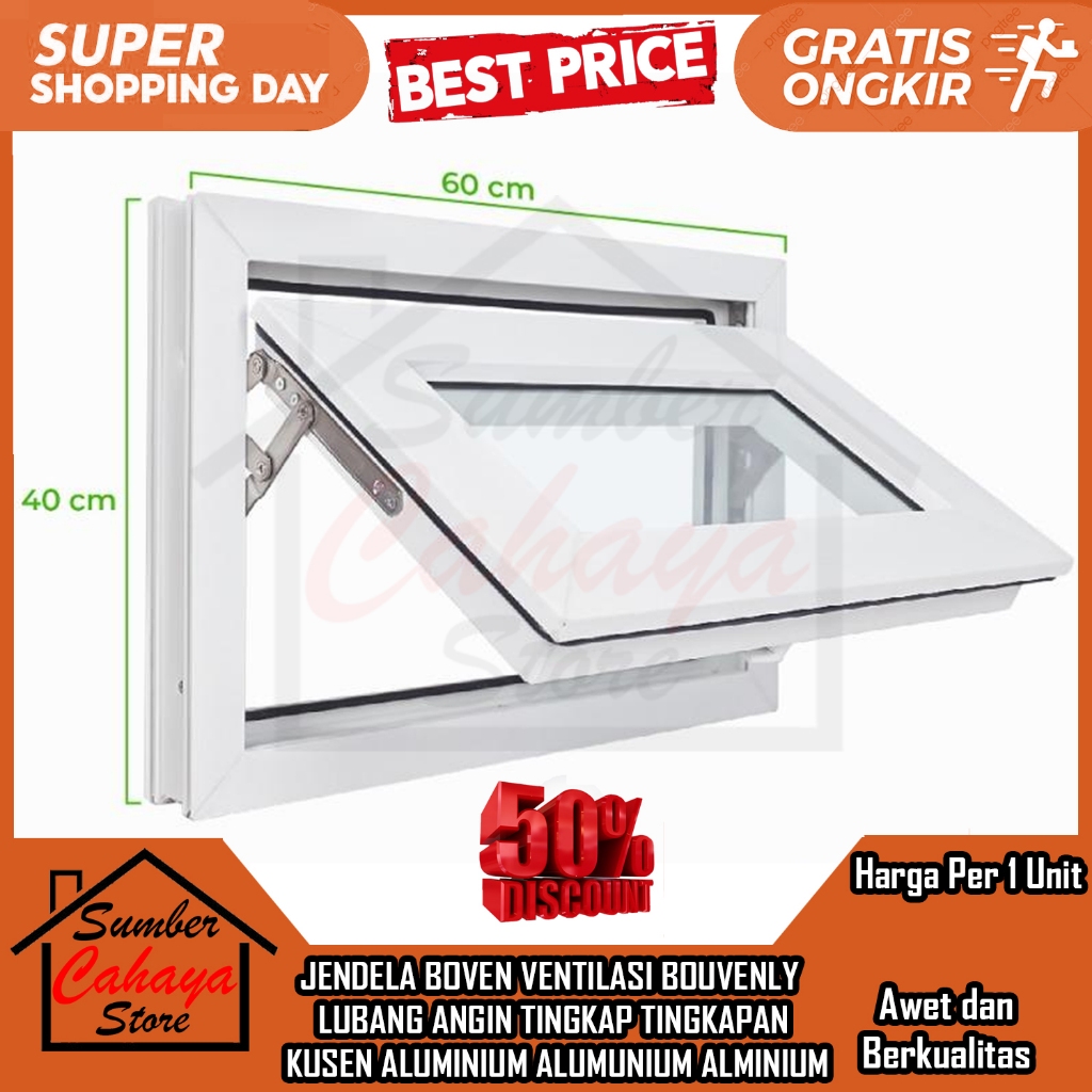 Jual [Kargo] Jendela Boven Ventilasi Bouvenly Lubang Angin Tingkap ...