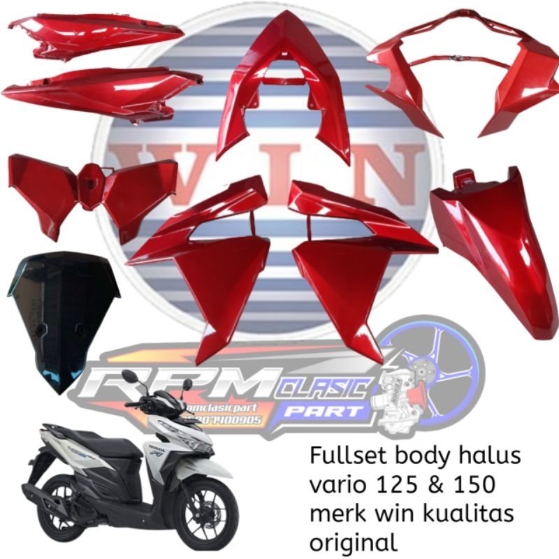 Jual Cover body halus vario 125 150 led old merah maron merk win ...