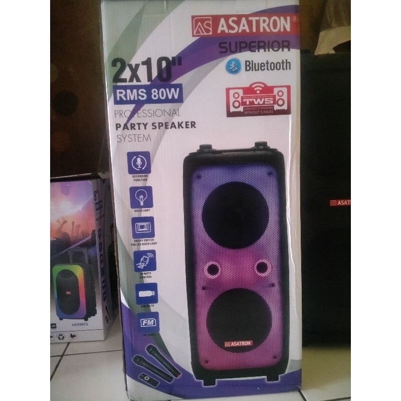 Jual Speaker Bluetooth Asatron Superior 2x10inch (Karaoke outdoor ...