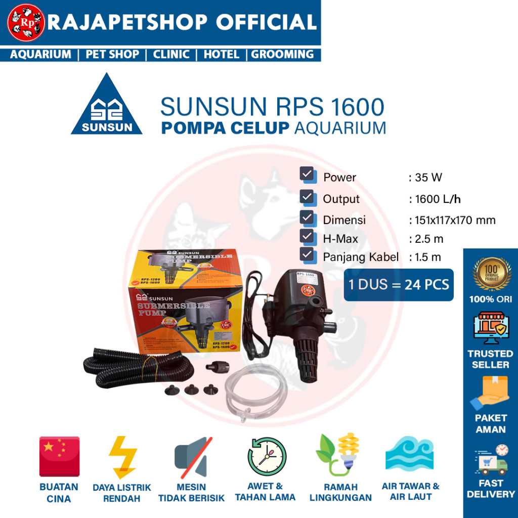 Jual ( POMPA AIR ) SUNSUN RPS 1600 WATER PUMP CELUP AQUARIUM | Shopee ...