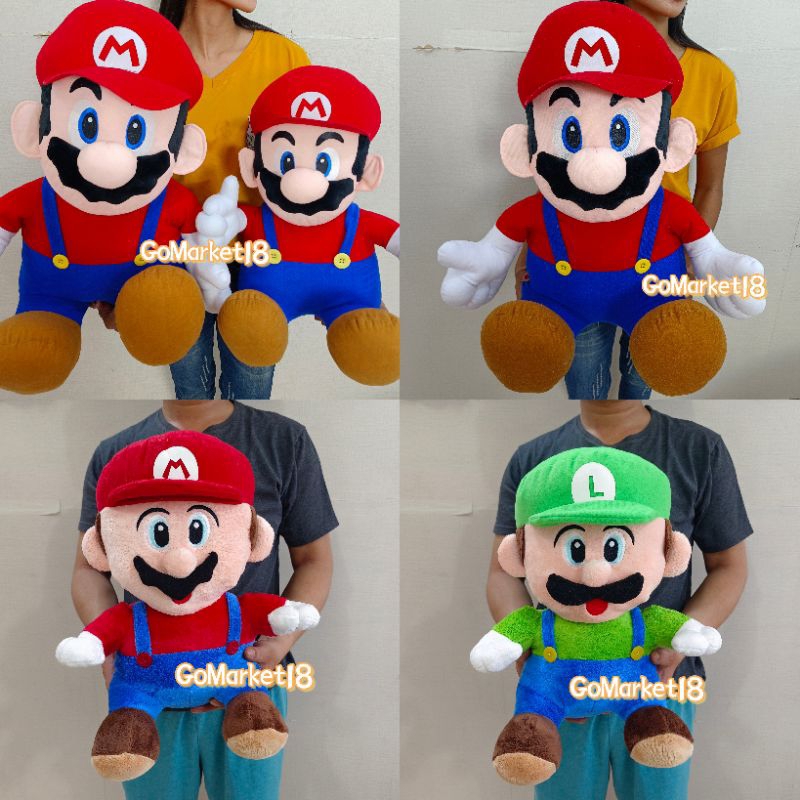 Jual Boneka Super Mario Bros Jumbo Besar dan Luigi Bahan Lembut ...