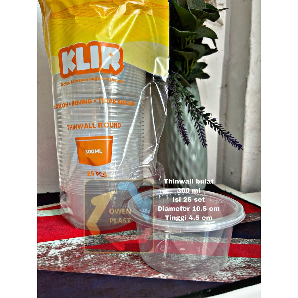 Jual THINWALL BULAT/MANGKOK PLASTIK ISI 25 SET UKURAN 300ML 400ML 500ML MEREK KLIR | Shopee ...