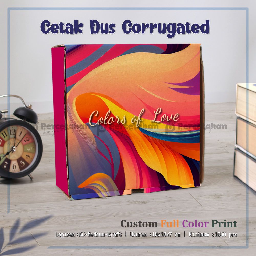 Jual Cetak Dus Corrugated 18x18x7 cm FULL COLOR Free Custom Desain/Logo ...
