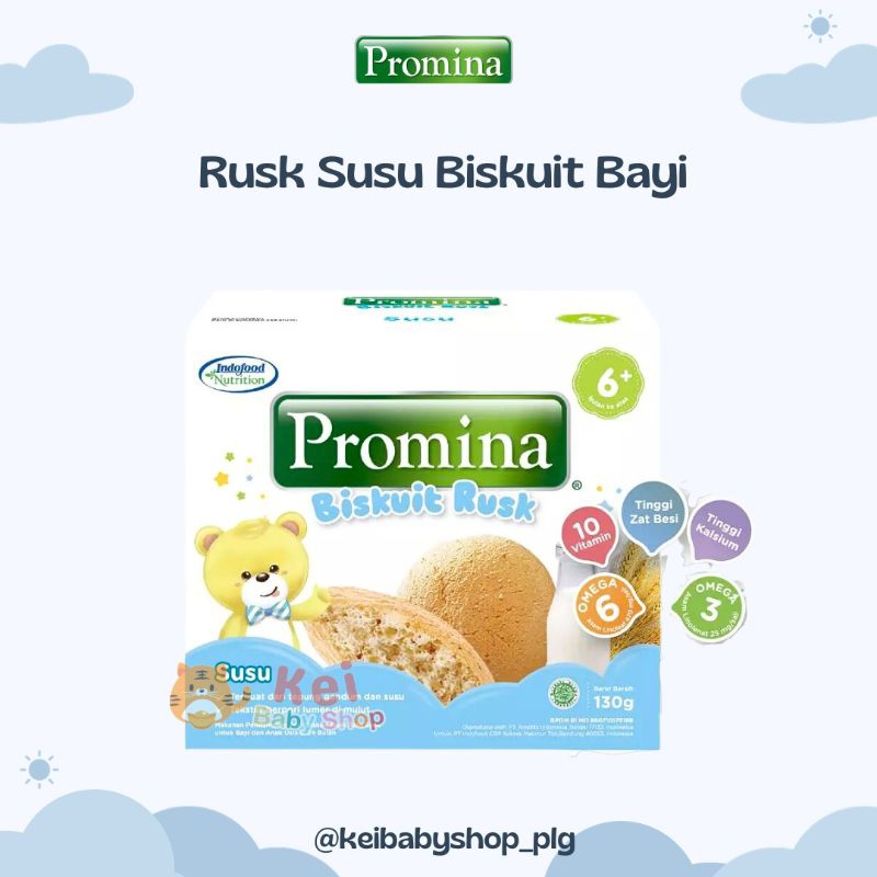 Jual Promina Rusk Susu Biskuit Bayi 130g / Snack MPASI | Shopee Indonesia