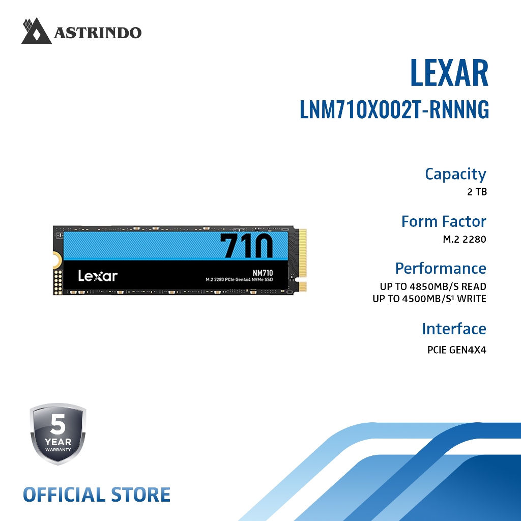 Jual Lexar SSD Internal 2TB NM710 M.2 2280 NVMe PCIe Gen 4x4 | Shopee ...