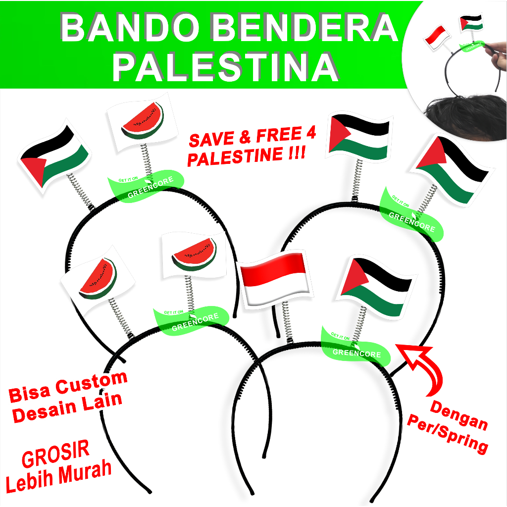Jual Bando tuing bendera palestina kaos pria sorban atribut palestine ...