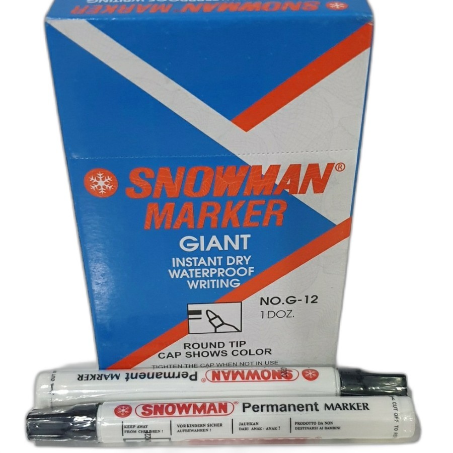 Jual Spidol PERMANEN SNOWMAN WARNA HITAM / snowman marker giant TYPE G ...